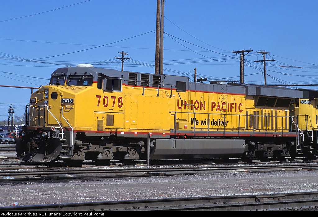 UP 7078, GE AC4460CW convertible, at Proviso Yard